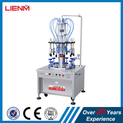 China Pneumatic vacuum small/big perfume bottle filling and crimping machine and collaring machine supplier
