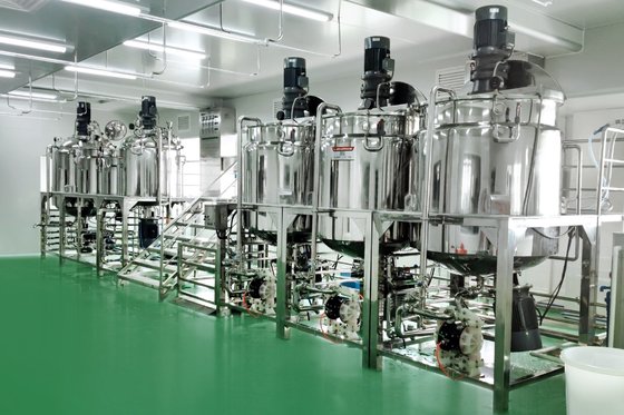 China shampoo making machine production line mixing blending tanks agitator filling capping labeling machinery stainless steel supplier