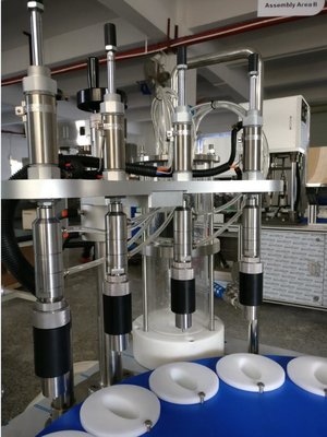 China factory high quality Rotary perfume air cleaning filling crimping collaring machine 4 into one machine supplier